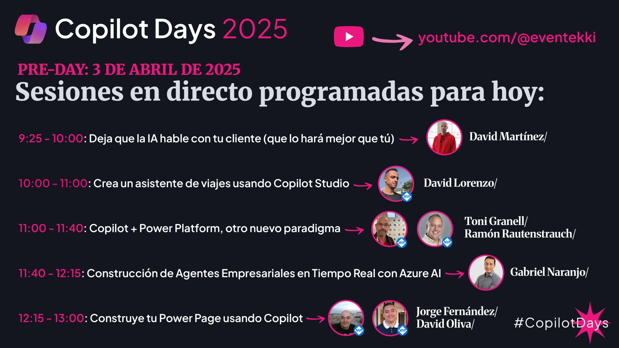Ponencia en el pre-day del Copilot Days (3 de abril de 2025)